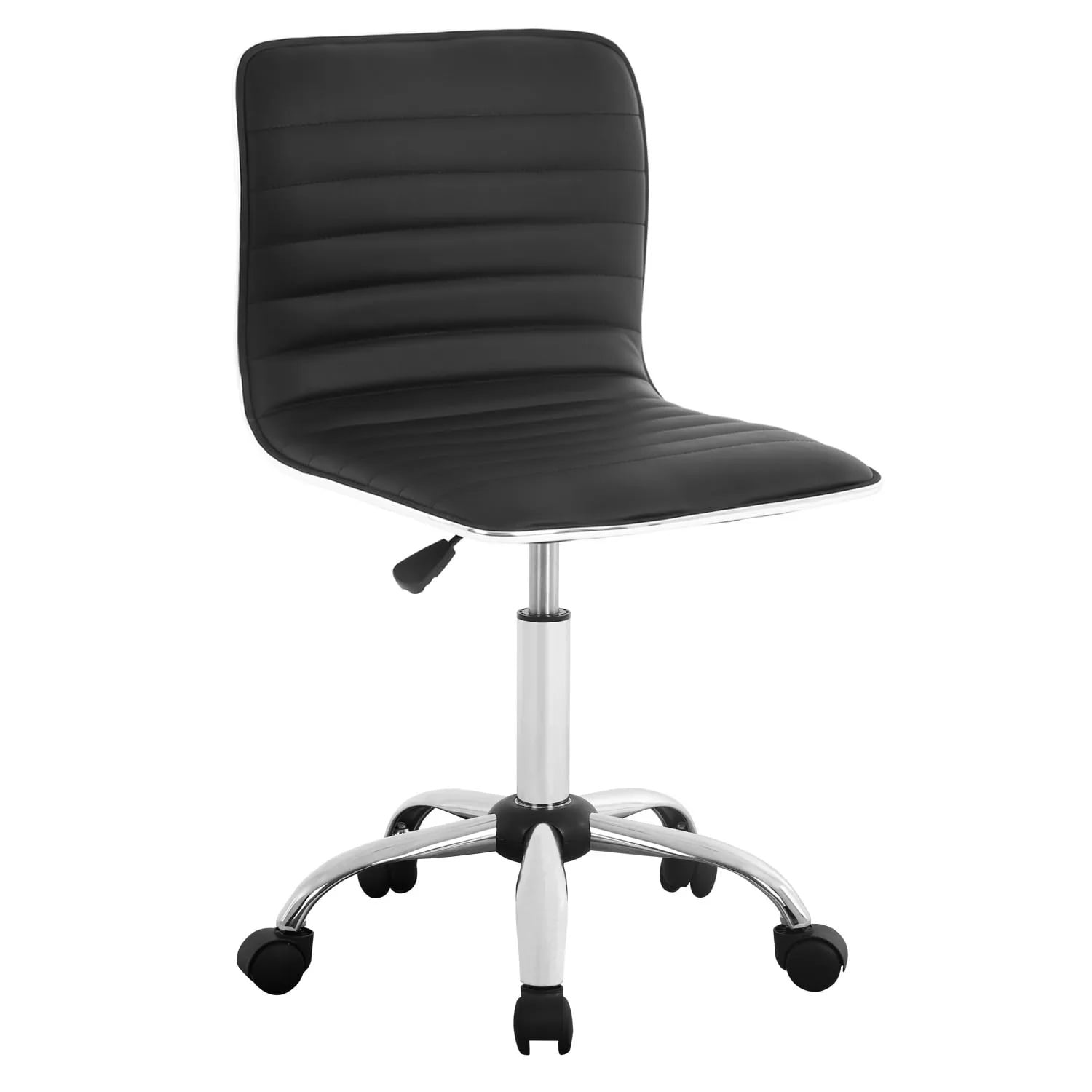 YRLLENSDAN Adjustable Task Chair，Office Chair PU Leather Armless Makeup ...