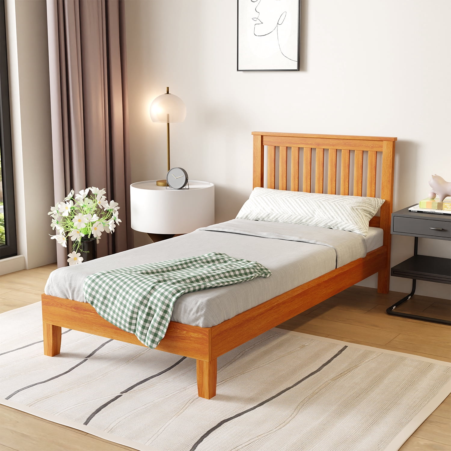 YRLLENSDAN Adult 37 Inches Bed Frames with Headboard, Twin - Walmart.com