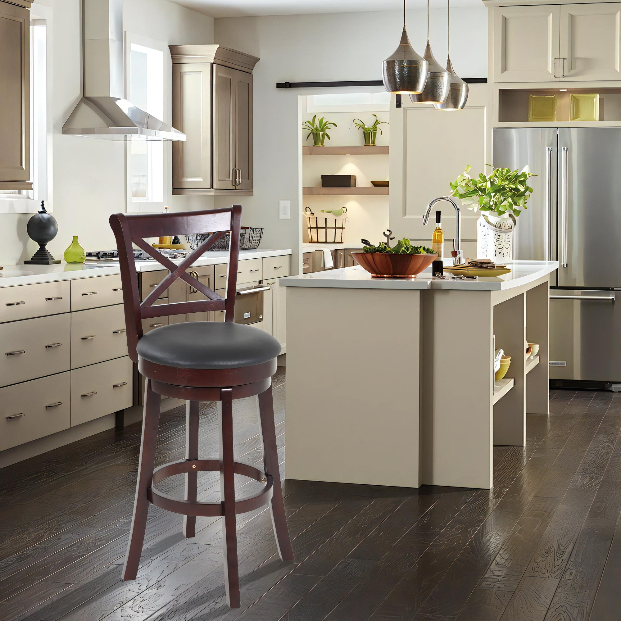 YRLLENSDAN Bar Stools Counter Stools Kitchen Barstools Wooden Low Back ...