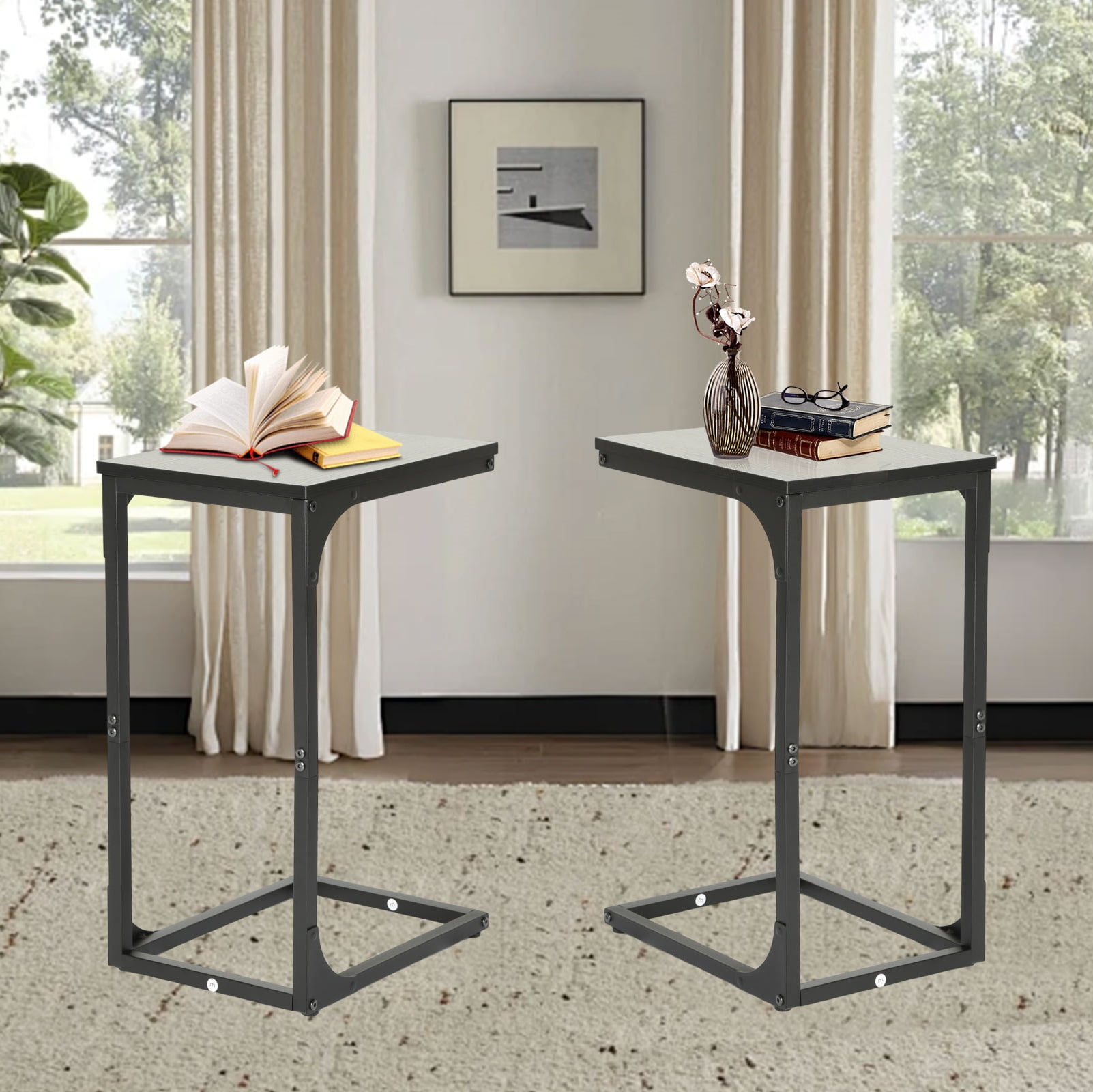 YRLLENSDAN C Shaped End Table for Couch Slim Side Table C Side Table ...