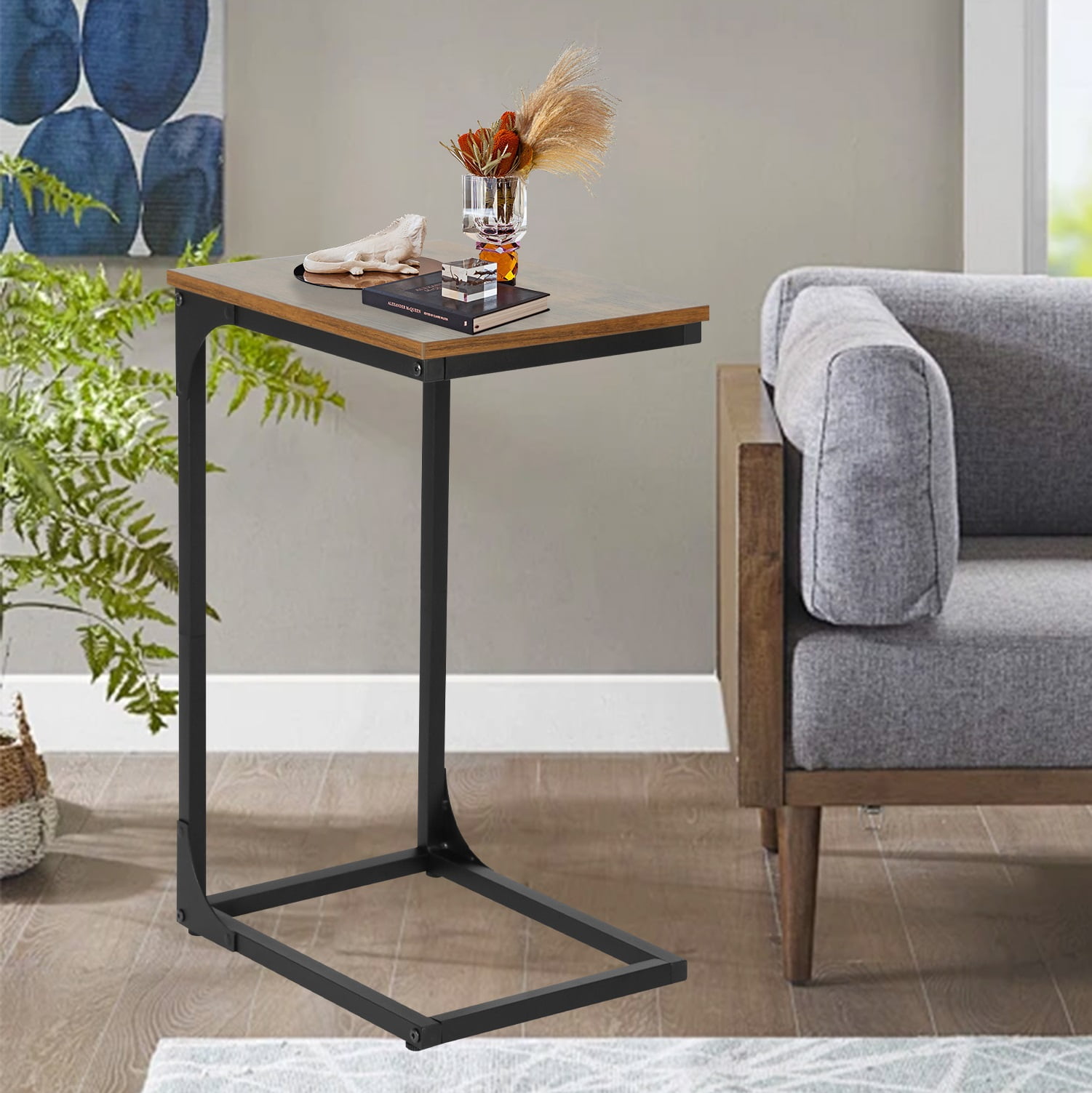 YRLLENSDAN C Shaped End Table for Couch Slim Side Table C Side Table ...