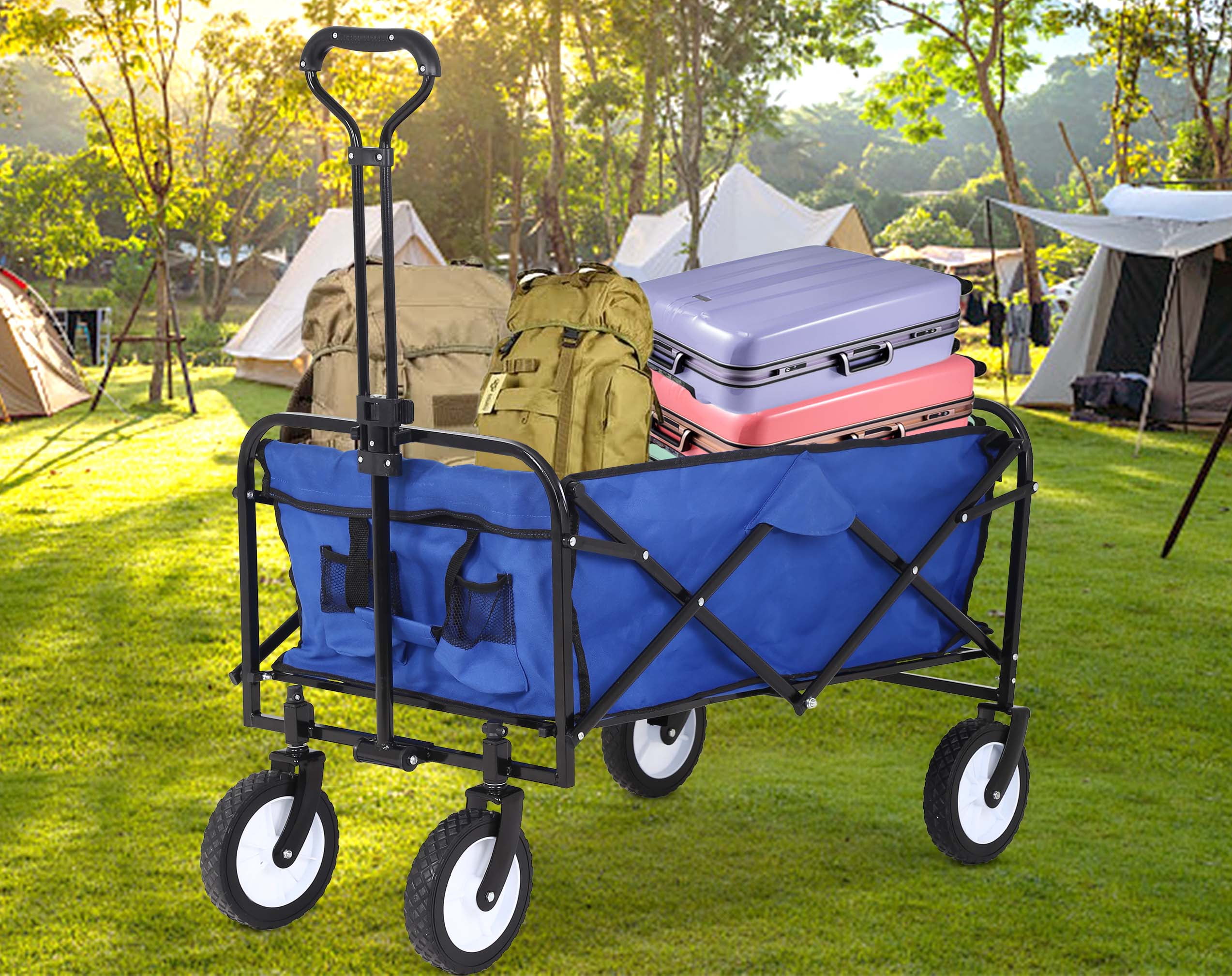 YRLLENSDAN Collapsible Folding Wagon Garden Cart Beach Wagon Grocery yrllensdan-collapsible-folding-wagon-garden-cart-beach-wagon-grocery
