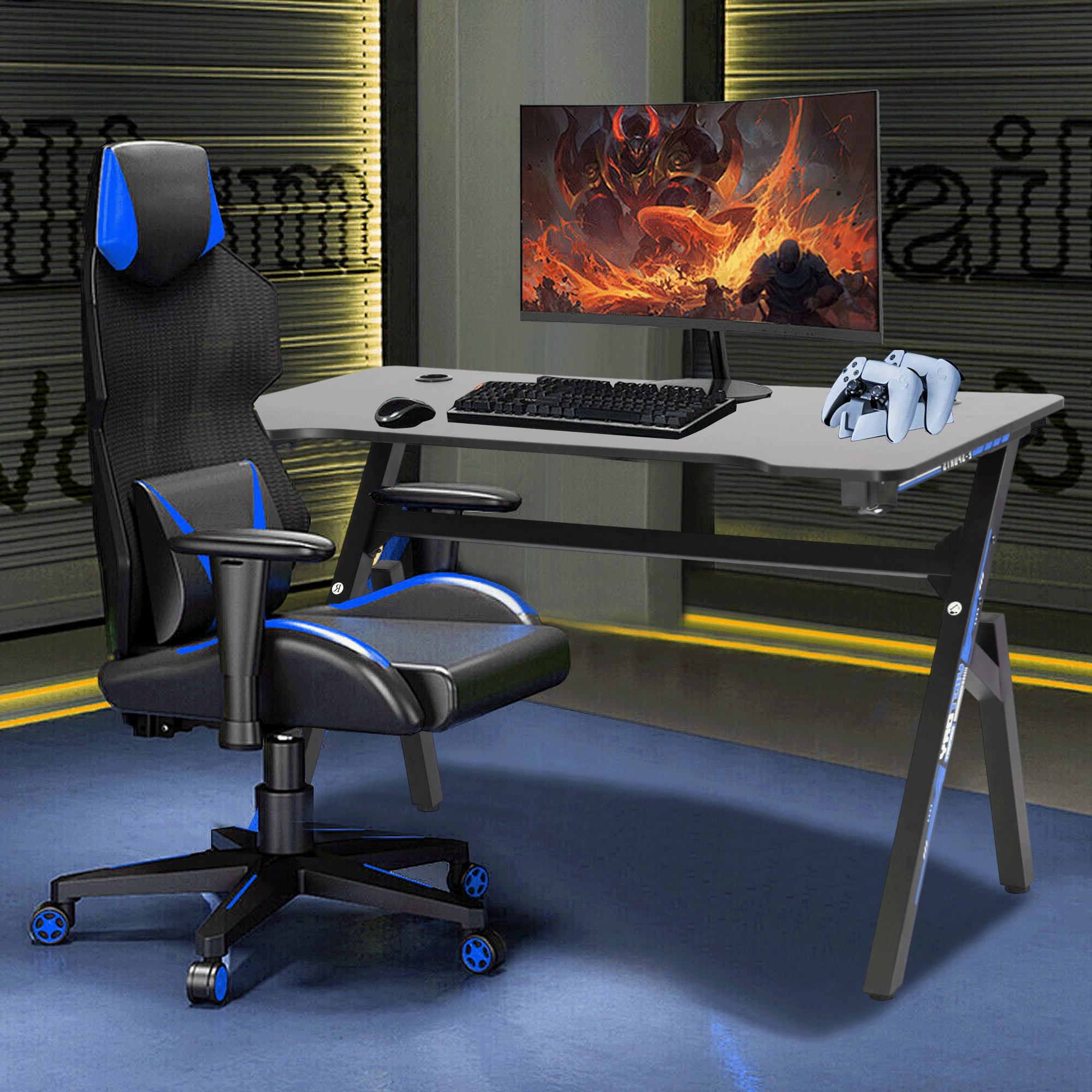 YRLLENSDAN Computer Desk Gaming Desk Student PC Desk Writing Desk ...