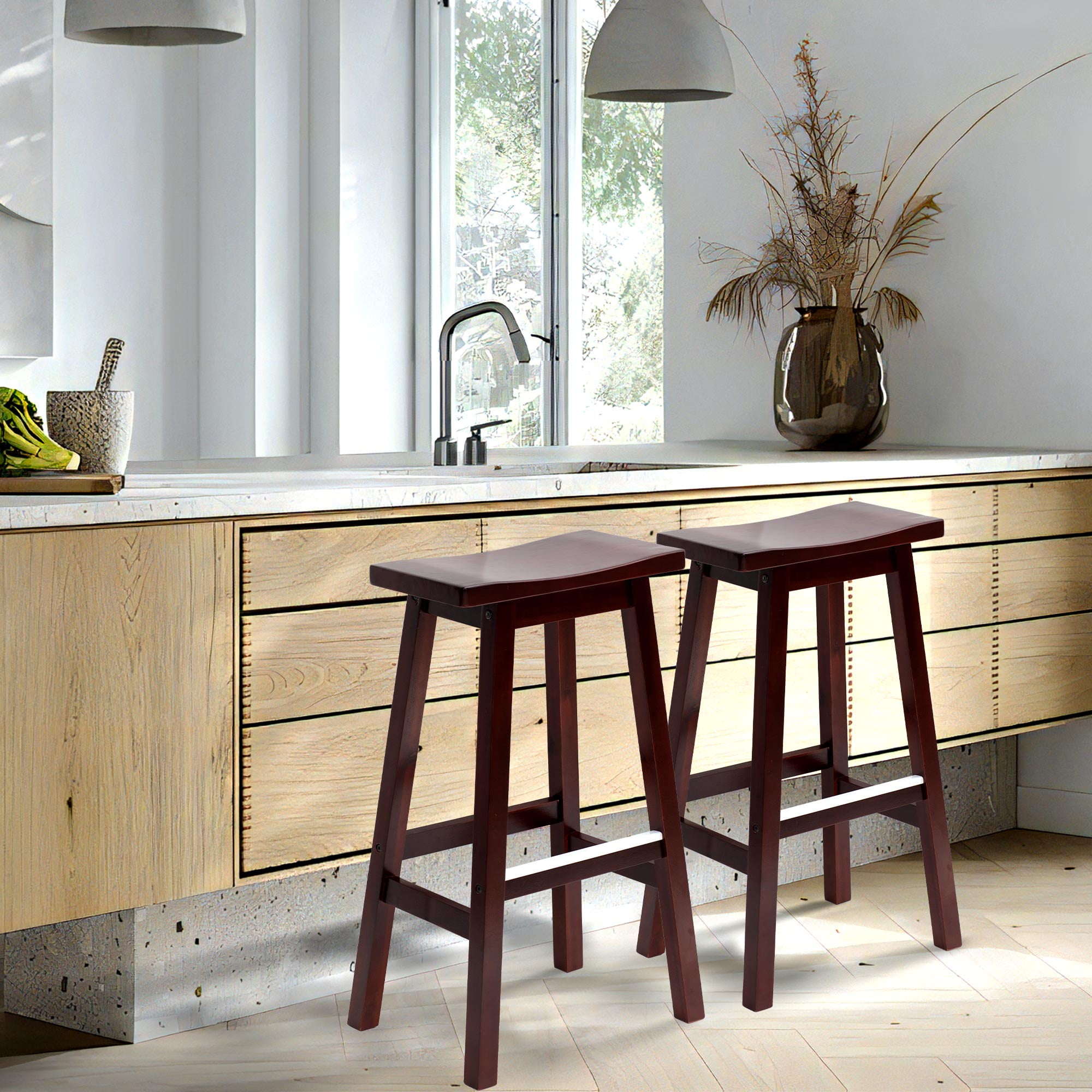 YRLLENSDAN Counter Height Bar Stools Set of 2, 30 Inch Backless ...