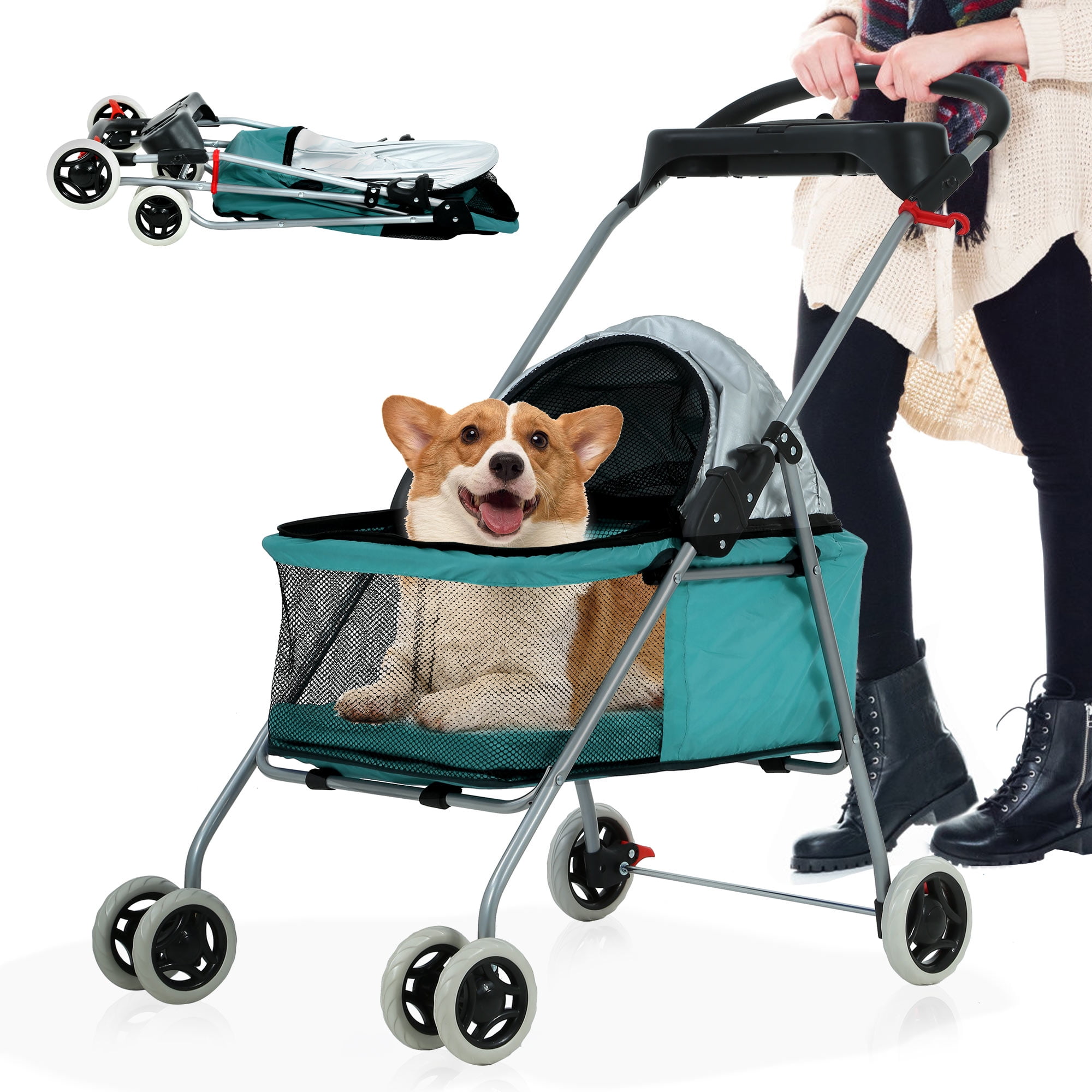 YRLLENSDAN Dog Stroller for Small Dogs 35 lbs Cat Stroller Pet ...