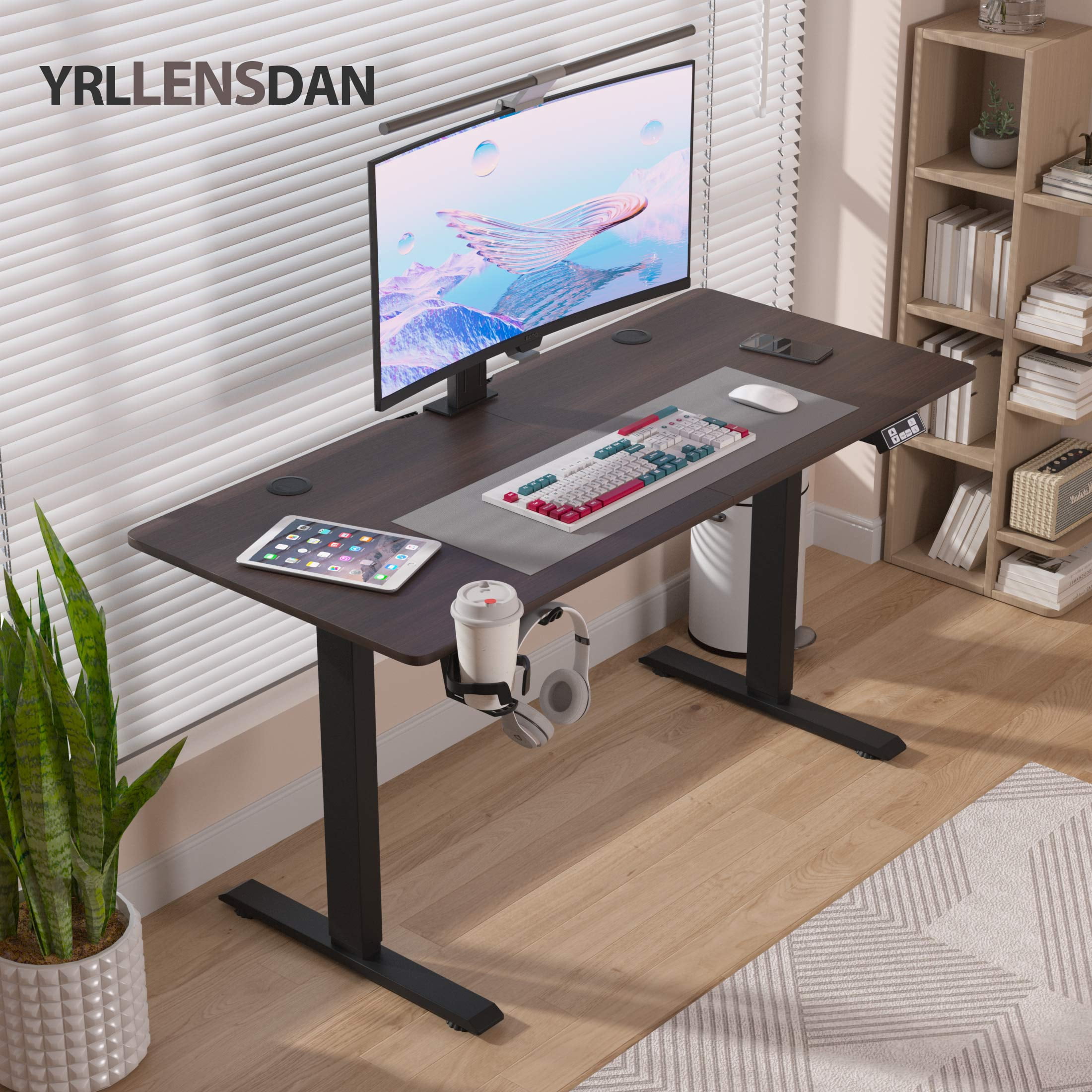 YRLLENSDAN Electric Standing Desk Adjustable Height, Rising Work Desk ...