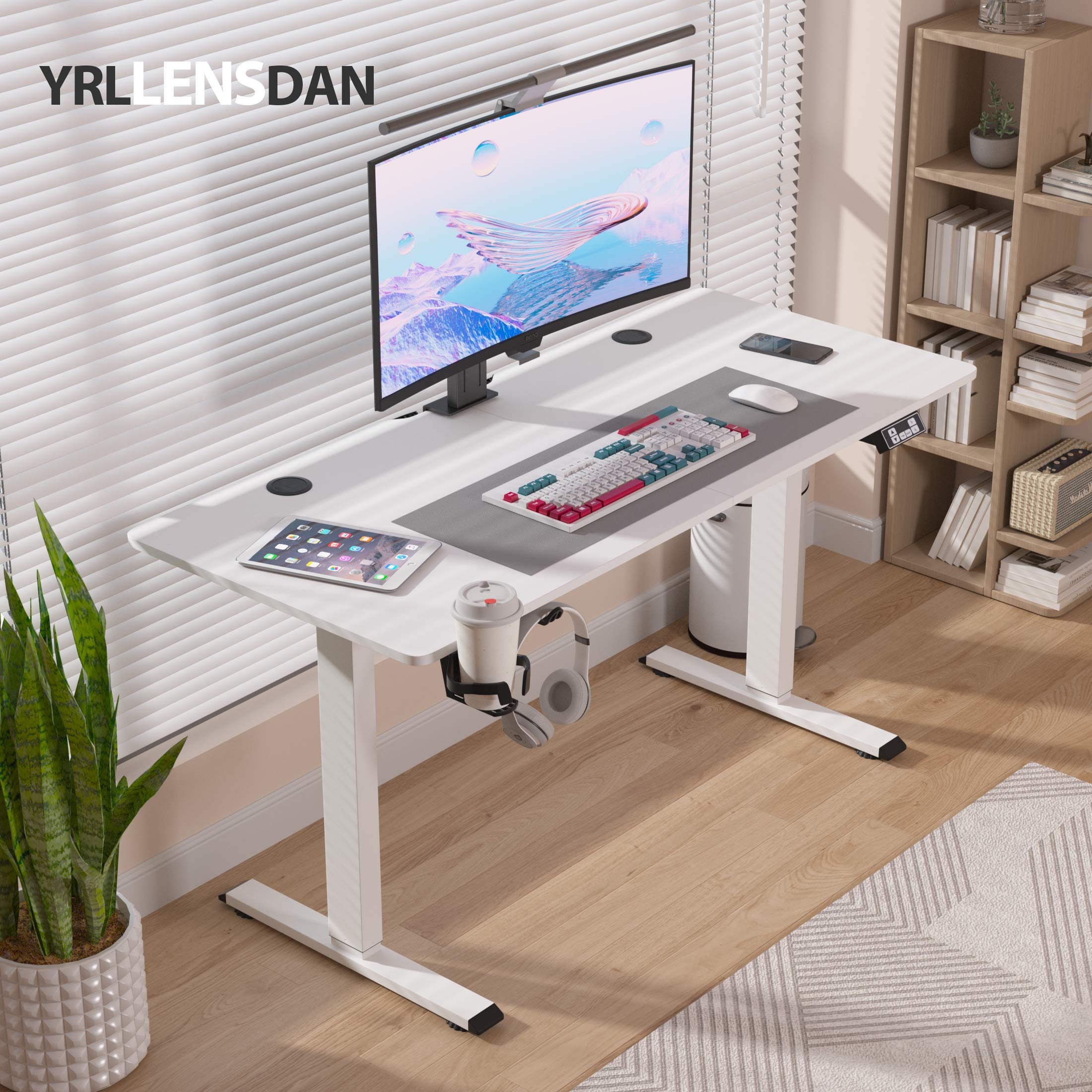 YRLLENSDAN Electric Standing Desk Adjustable Height, Rising Work Desk ...