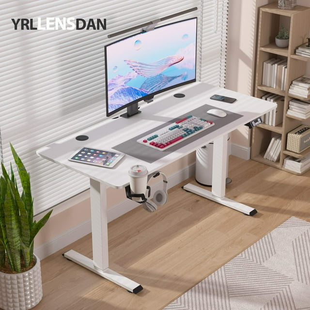 YRLLENSDAN Electric Standing Desk Adjustable Height, Rising Work Desk ...