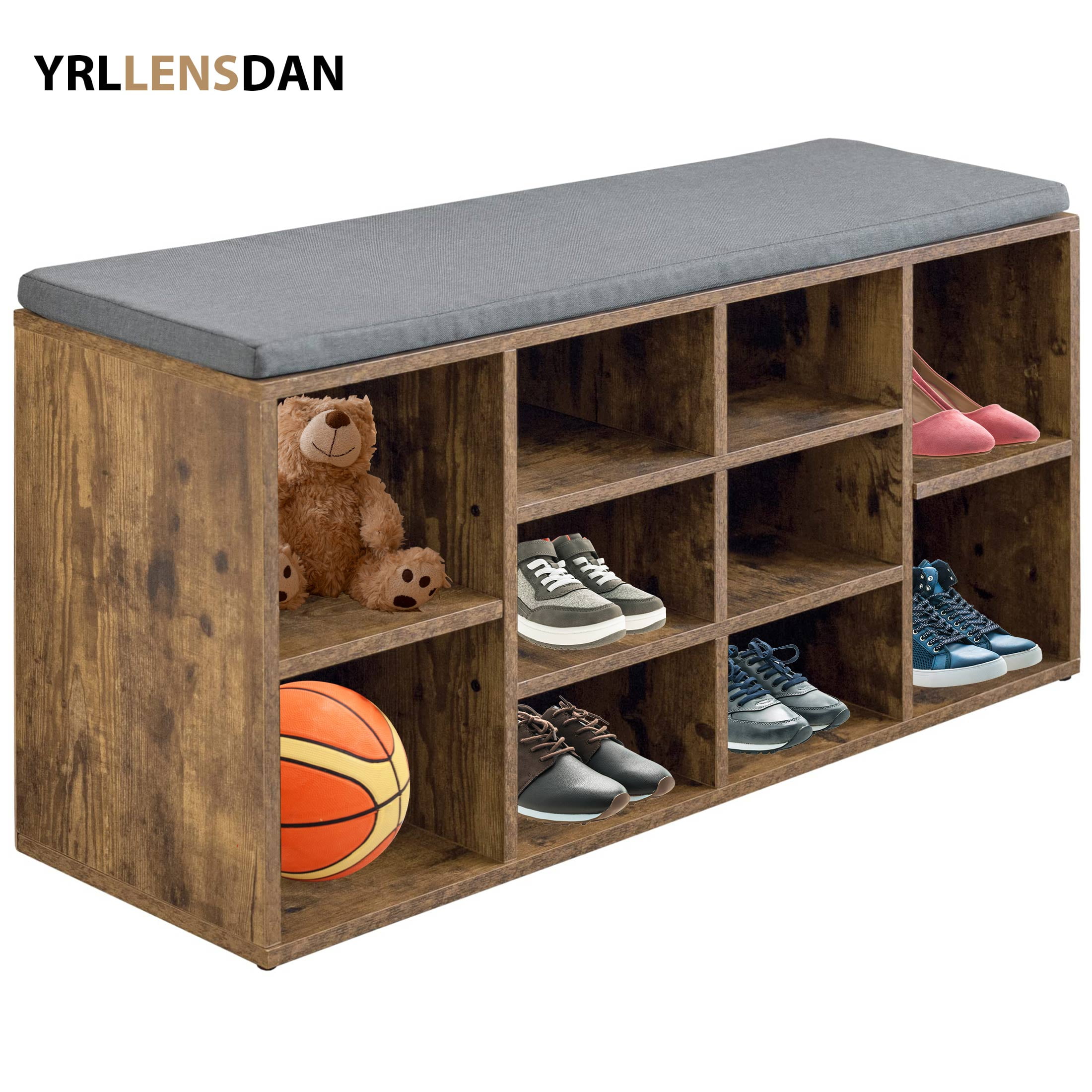 YRLLENSDAN Entryway Bench with Shoe Storage Shoe Bench with Cushion ...