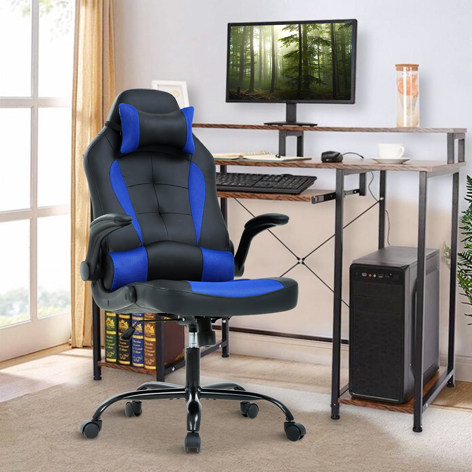YRLLENSDAN Gaming Chair Video Game for Adults, Leather High Back ...