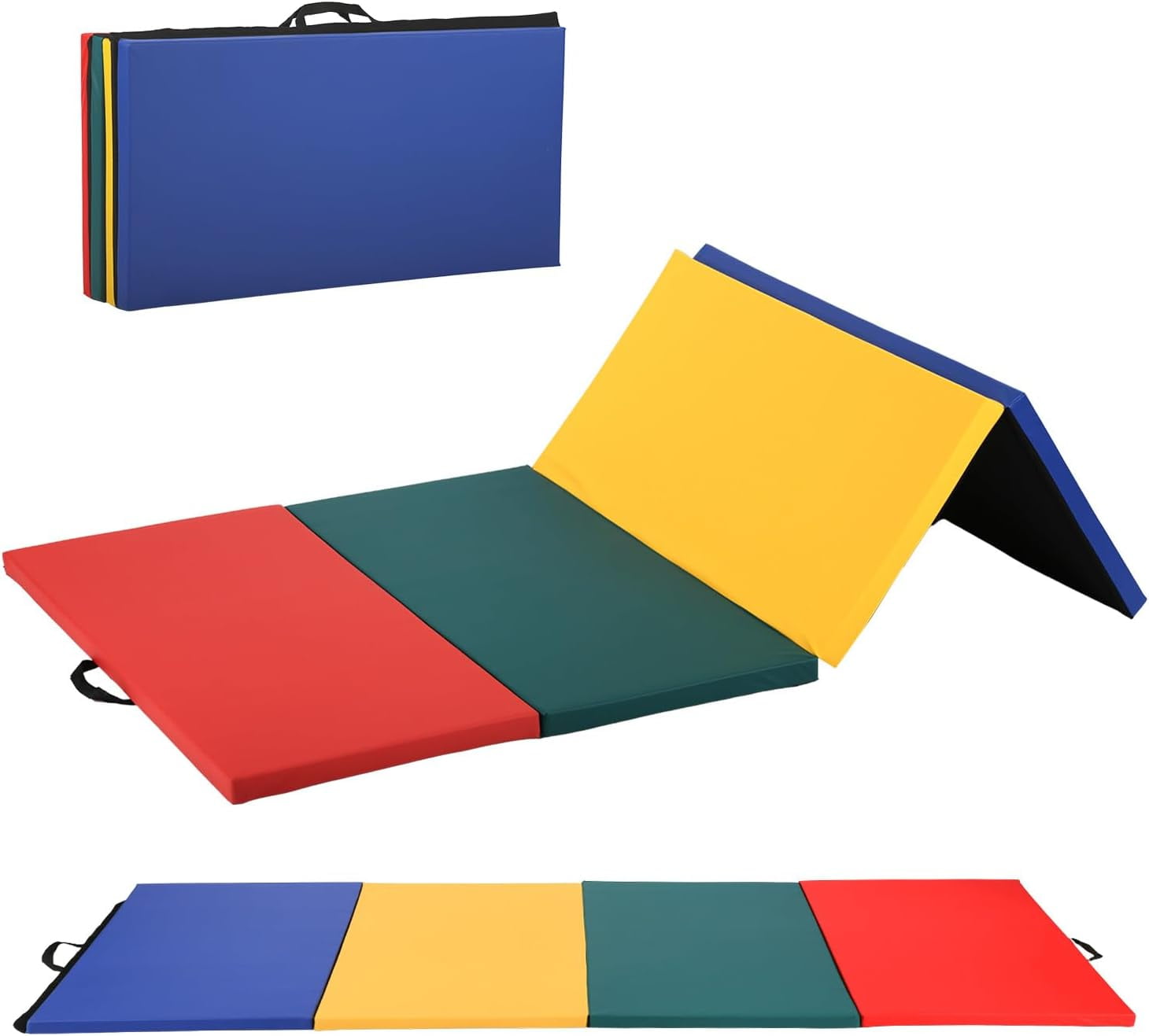 YRLLENSDAN Gymnastics Mat, 8x4 FT Foldable Tumbling Mat 4 Folding Mat 2 ...