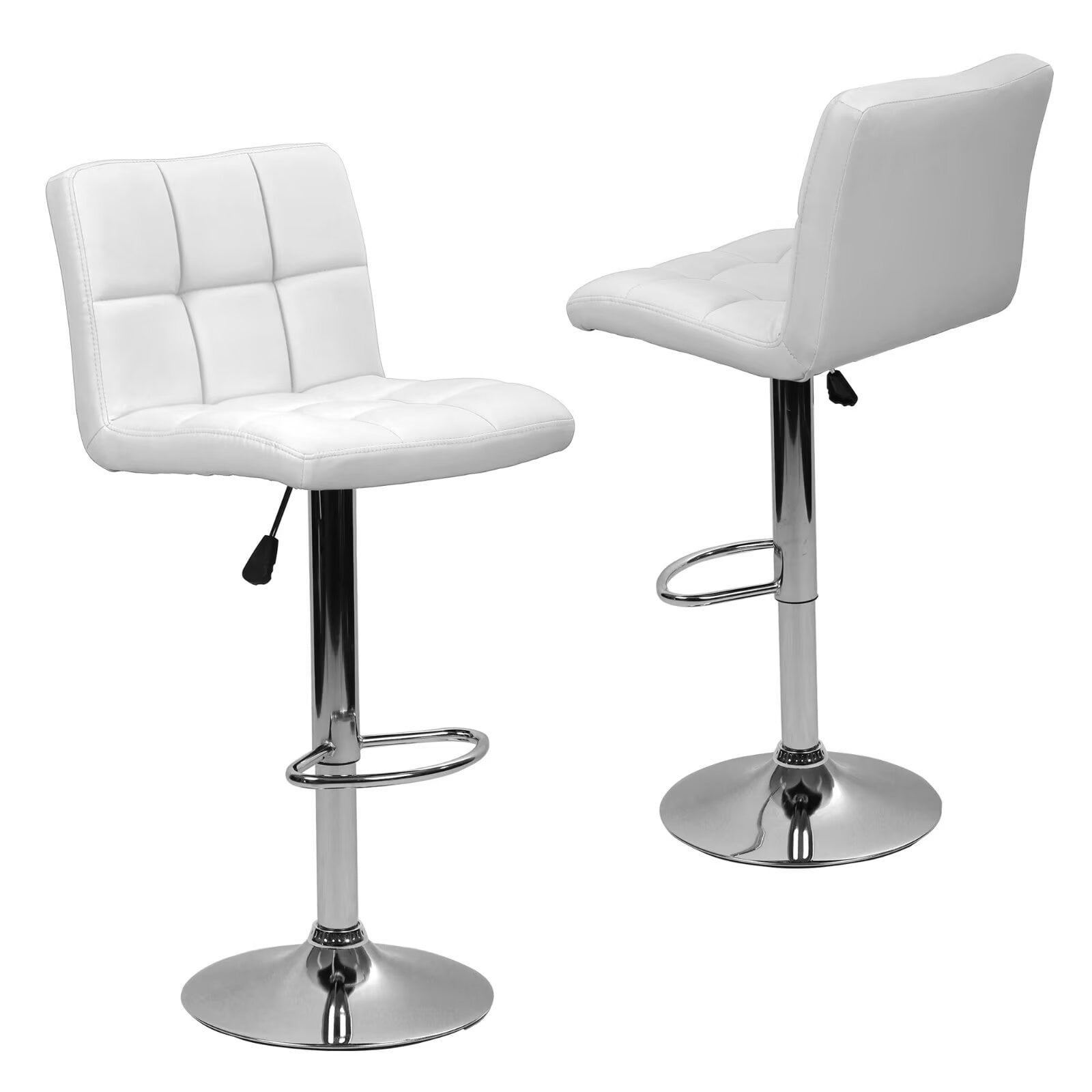 YRLLENSDAN Leather Adjustable Bar Stools with Back and Footrest Set of ...