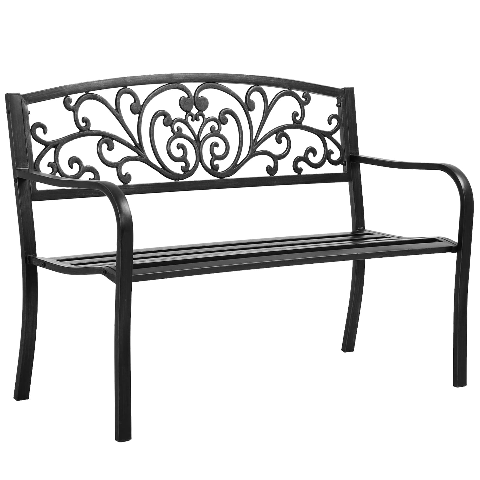 YRLLENSDAN Metal Outdoor Benches Weatherproof, Patio Bench Garden ...