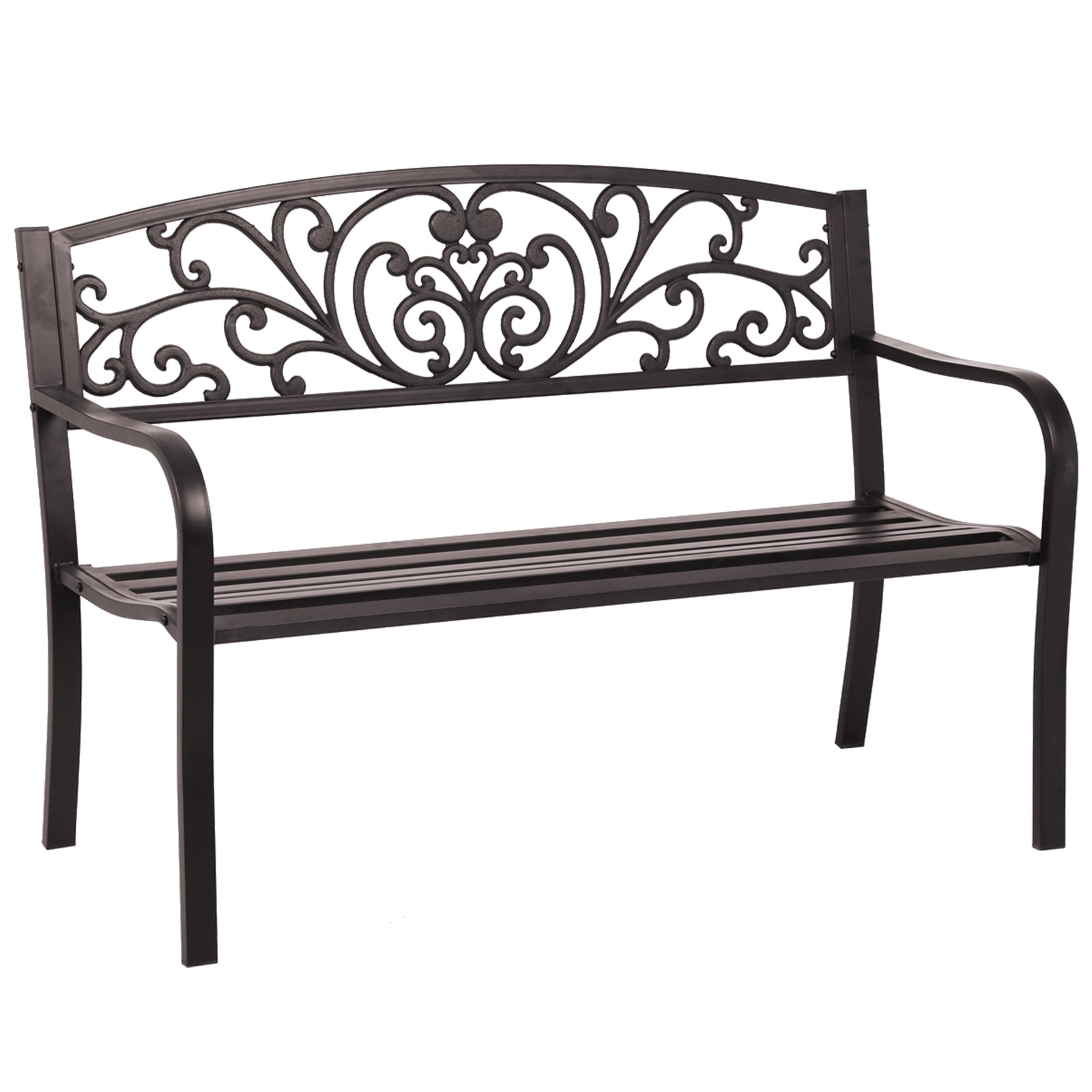 YRLLENSDAN Metal Outdoor Benches Weatherproof, Patio Bench Garden ...