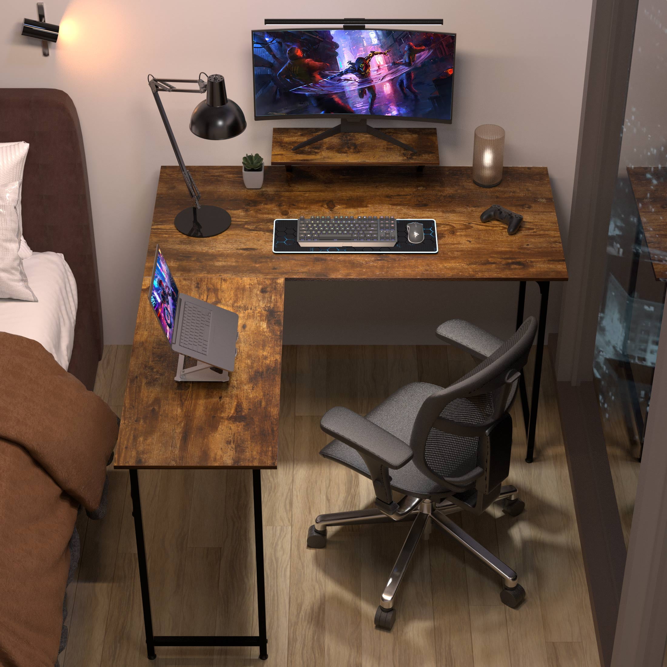 YRLLENSDAN Office Computer Table Desk, L-Shaped Computer Desk with ...