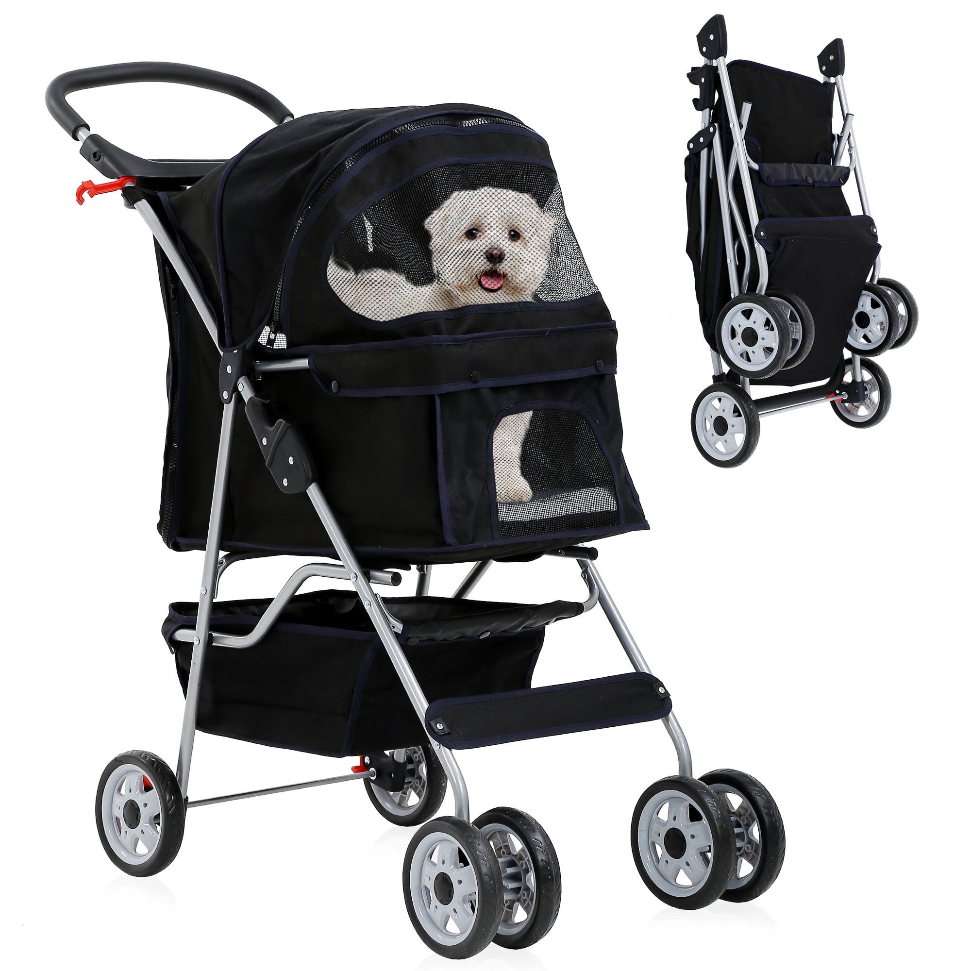 YRLLENSDAN Pet Gear Dog Stroller Small Dogs, Folding Cat Stroller with ...