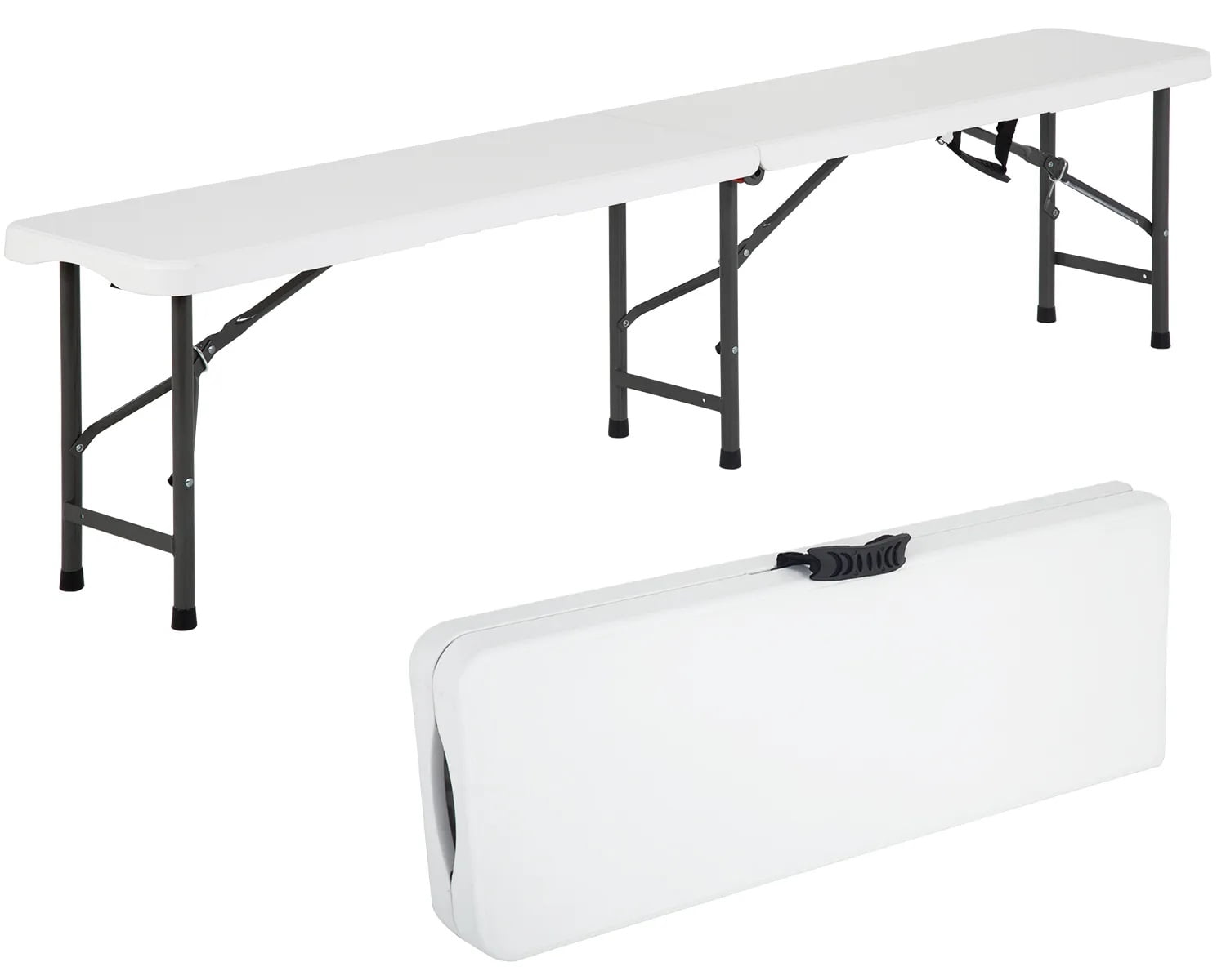 YRLLENSDAN Plastic Portable and Carrying Handle Outdoor Bench, White ...