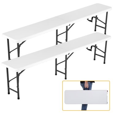 Mainstays 6 Foot Fold-in-Half Bench, Steel Frame, Indoor Outdoor ...