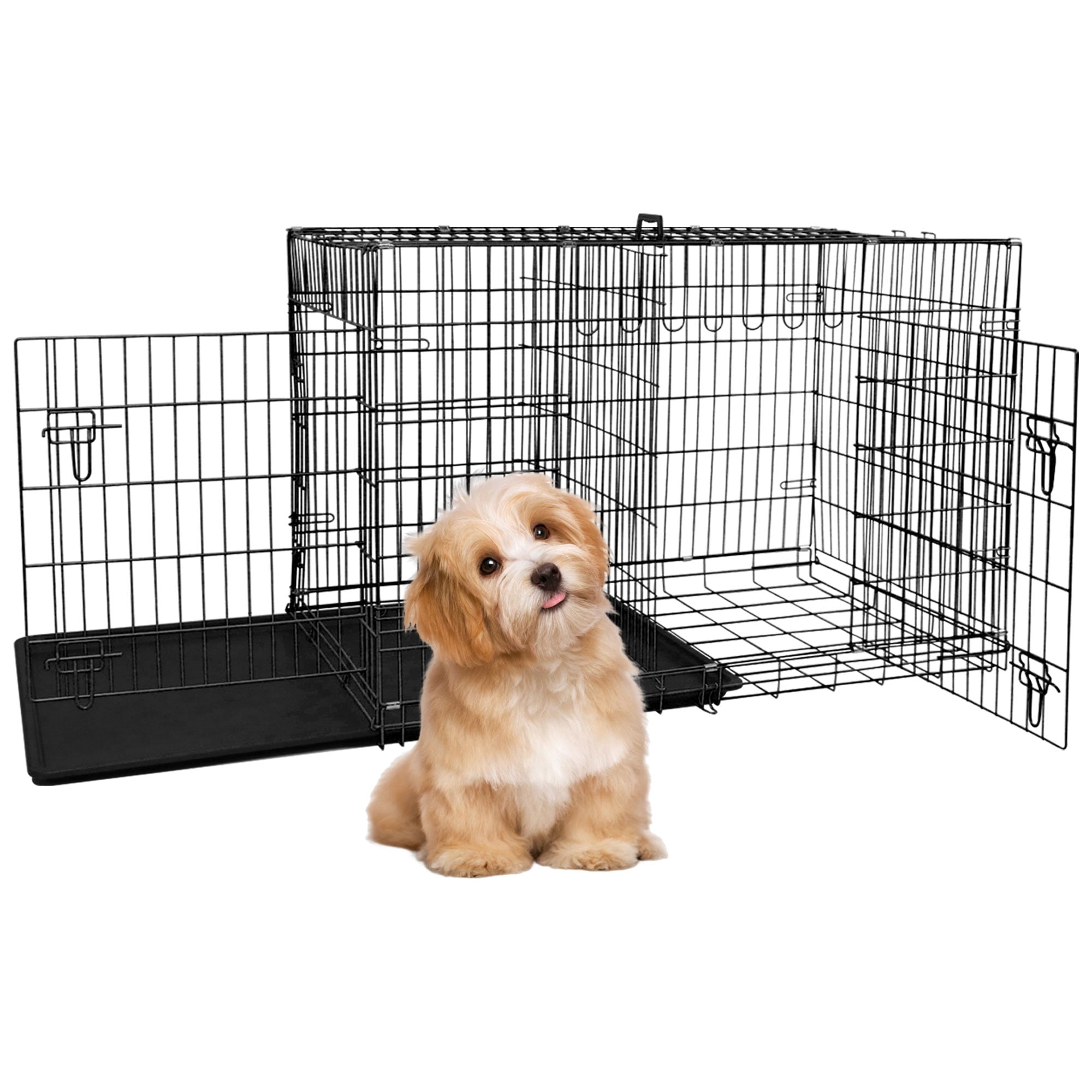 YRLLENSDAN 24in Heavy Duty Plastic Dog Crate, Foldable & Portable ...