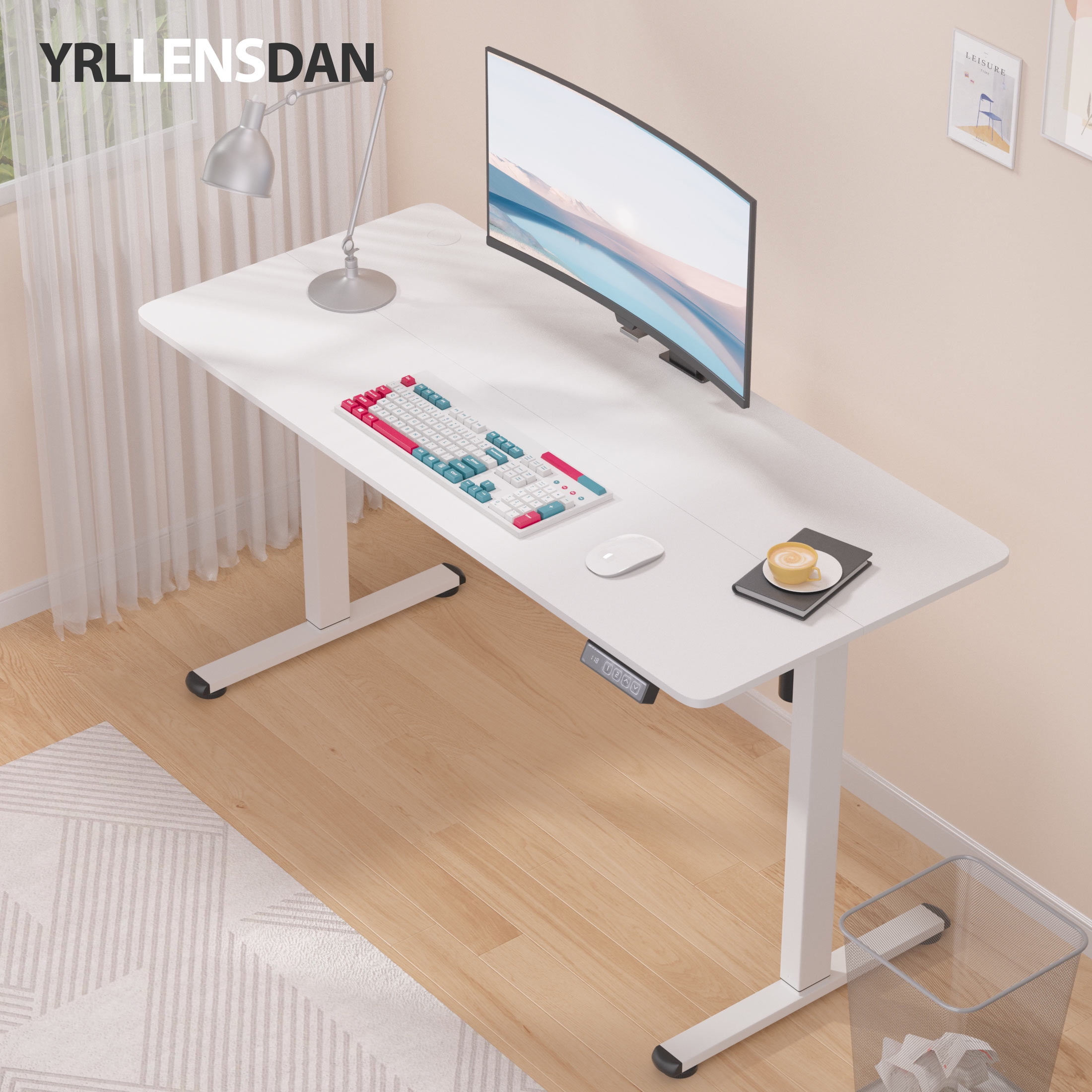 YRLLENSDAN Electric Standing Desk Adjustable Height, Rising Work Desk ...