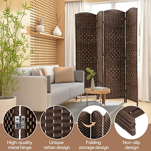 YRLLENSDAN Room Divider, 4 Panel Room Dividers and Folding Privacy ...