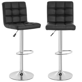 Walsunny Adjustable Bar Stools Set of 4 Leather Upholstered Swivel ...