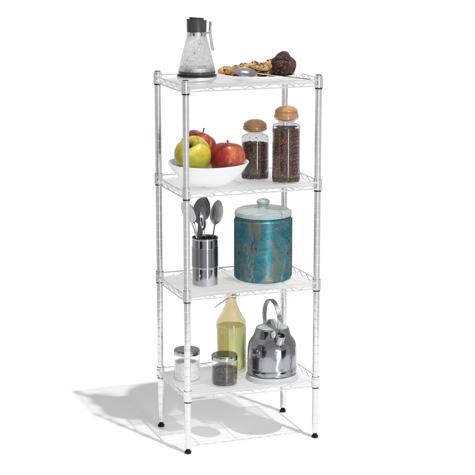 YRLLENSDAN Wire Storage Standing Shelf Adjustable, Metal Racks for ...