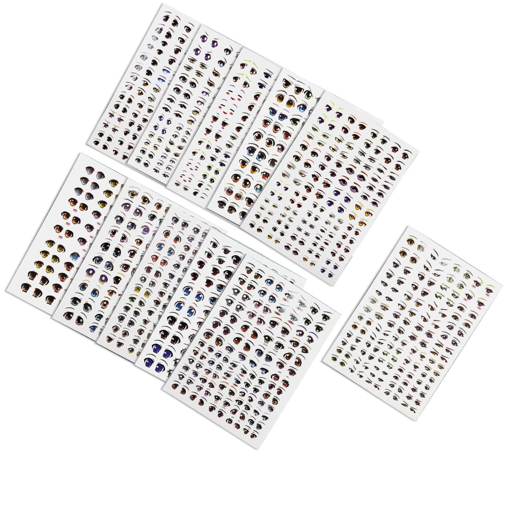 YROHGKPN 11 Sheet Eye Stickers Eye Decals Face Stickers DIY Dolls ...