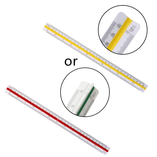 YROHGKPN 12" Aluminum Architect Scale Triangular Scale Scale Ruler for ...
