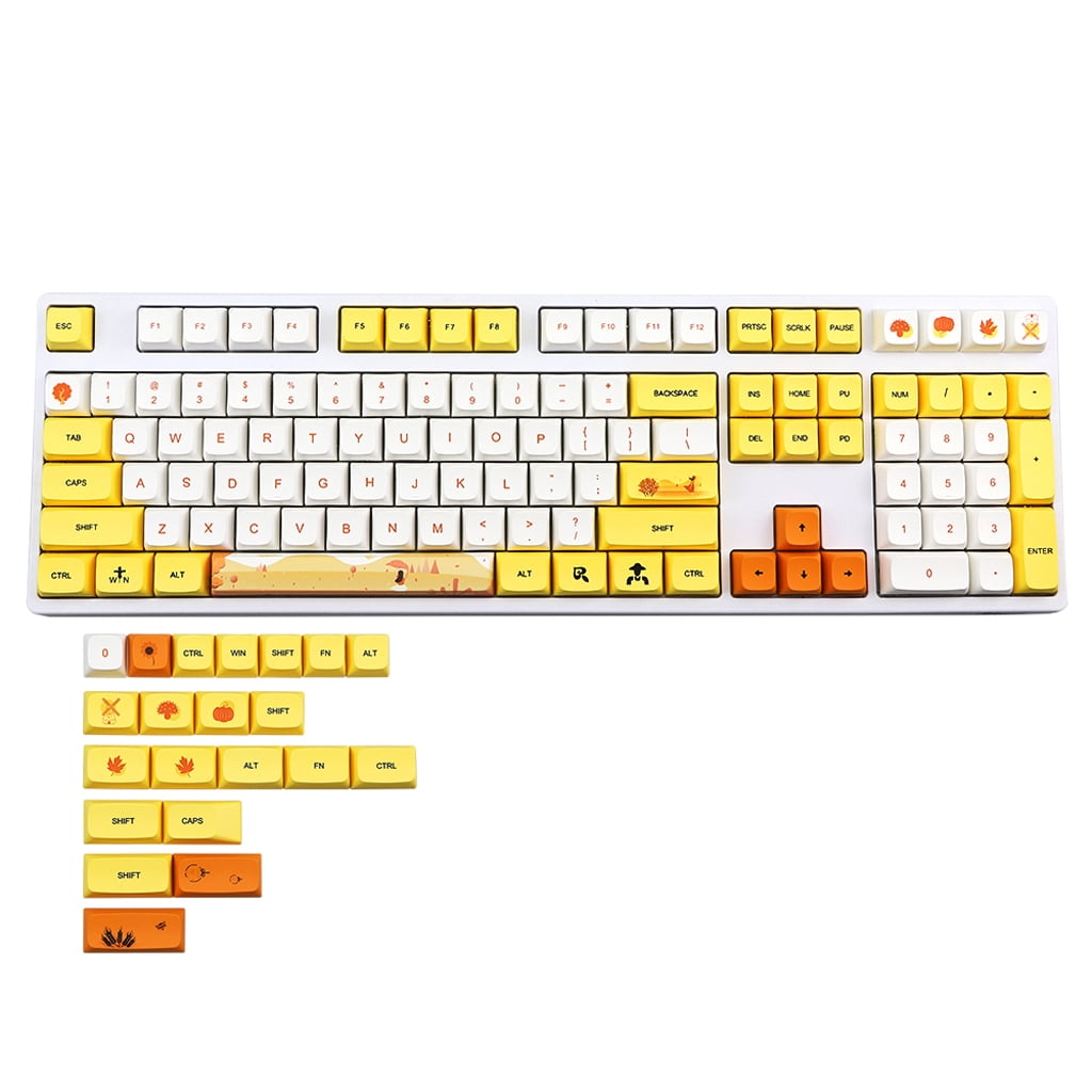 YROHGKPN 129 Keys Custom PBT XDA Profile Keycaps Dye Sub Keycap Set for ...