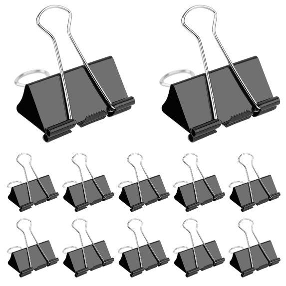 YROHGKPN 12x Paper Clamps Foldback Clips Writing Paper Clips Stationary ...