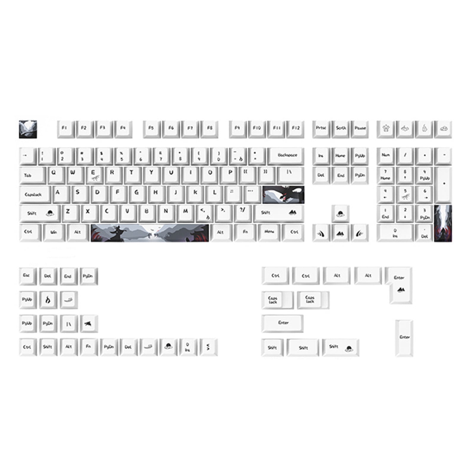 YROHGKPN 130Pcs for Key Caps Dye Sub Cherry Keycaps for MX Switch ...