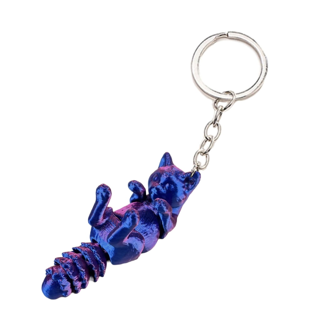YROHGKPN 3D Printed Articulated Cat Keychain, Animal Keyring with ...