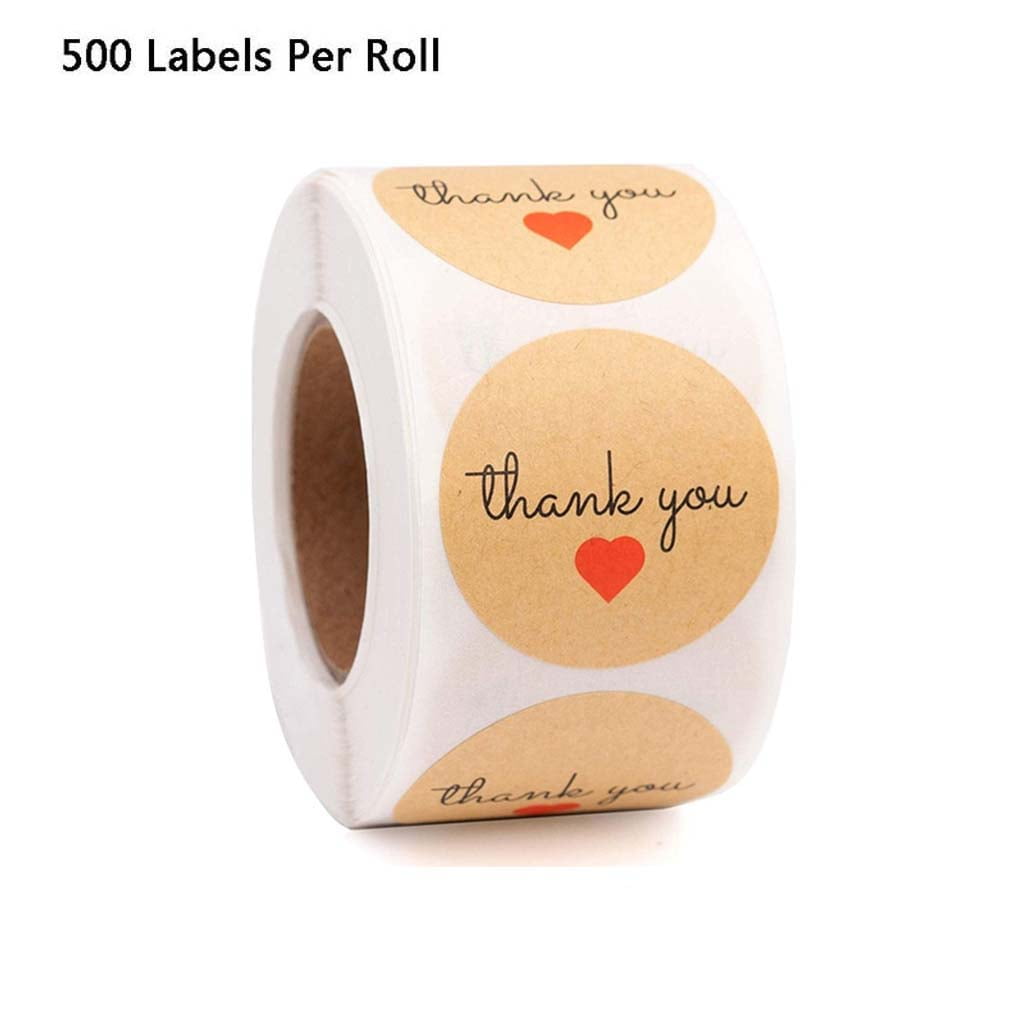 YROHGKPN 500pcs Homemade Thank You Kraft Stickers Round Seal Label for ...