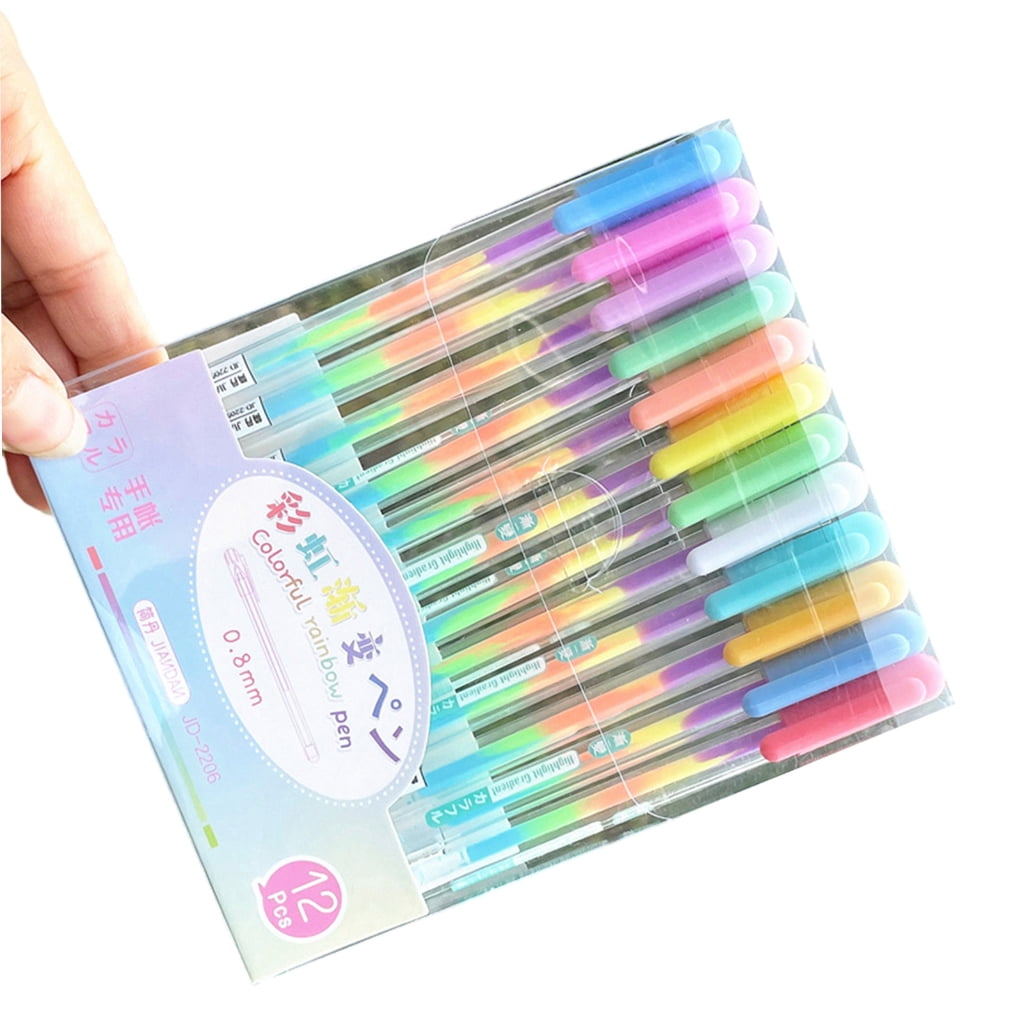 YROHGKPN 6/12x Rainbow Gel Pen Neons Gel Pen Rainbow Ballpoint Pen ...