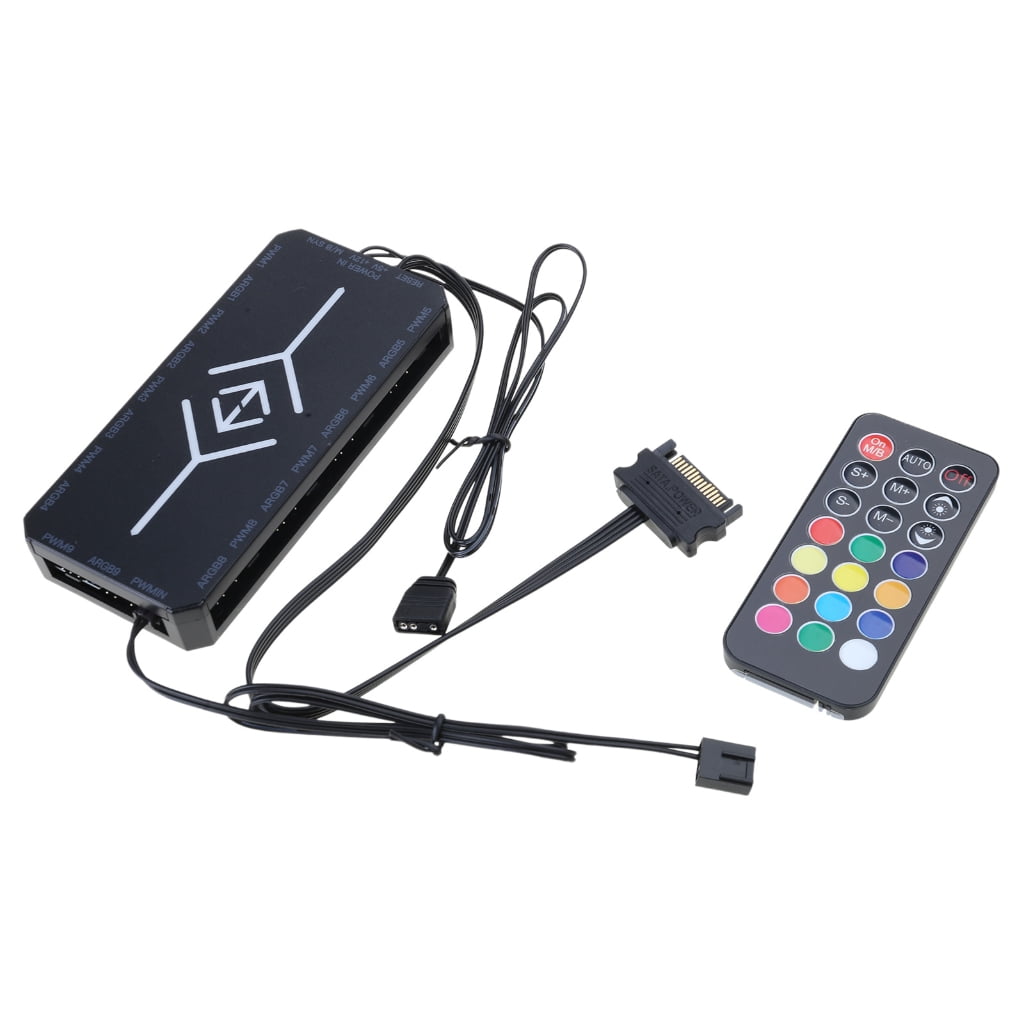 YROHGKPN ARGB PWM Fan Hub 5V 3PIN ARGB 4PIN PWM RGB Case Fan Hub ...