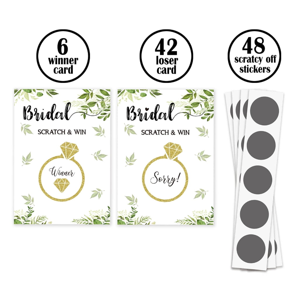YROHGKPN Bridal Shower Scratch Off Game Card Set Holiday Birthday Party ...