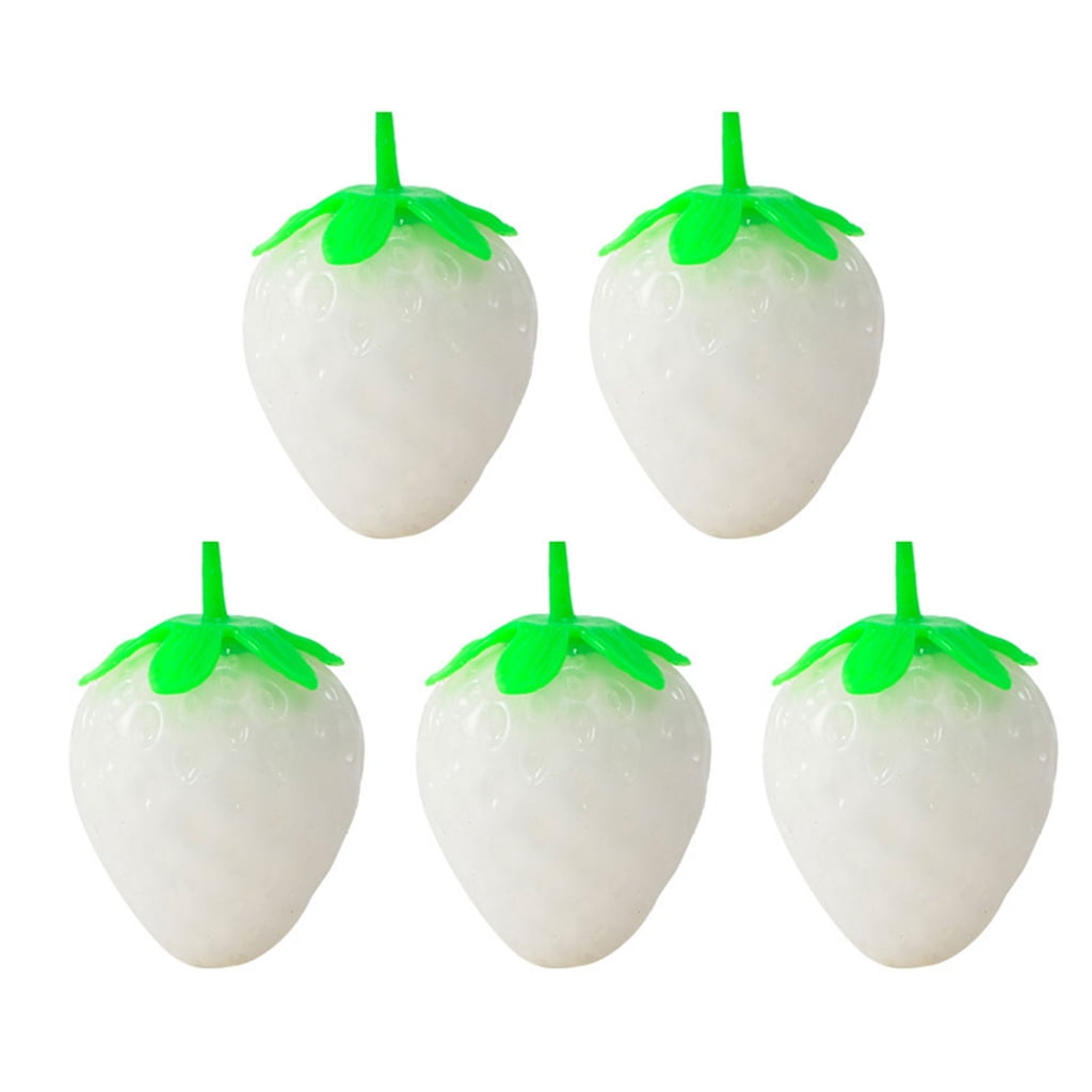YROHGKPN Color-Change Sponge Strawberry Squeeze TPR Toy Fruit Props ...
