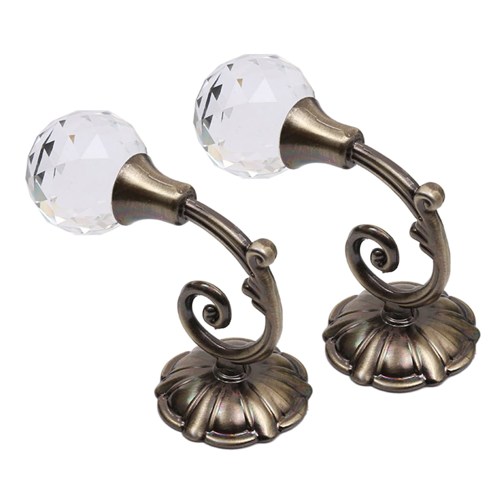 YROHGKPN Curtain Holdback Wall Mounted Drapery Tiebacks with Crystal ...