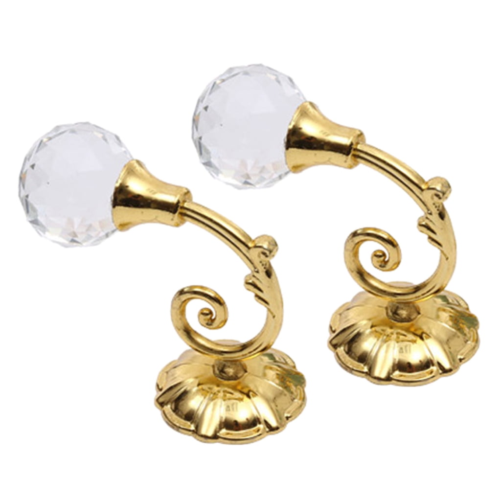 YROHGKPN Curtain Holdback Wall Mounted Drapery Tiebacks with Crystal ...