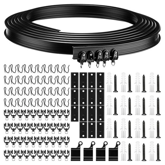 YROHGKPN Flexible Ceiling Curtain Track Kit 5m Curved Ceiling Dormitory ...