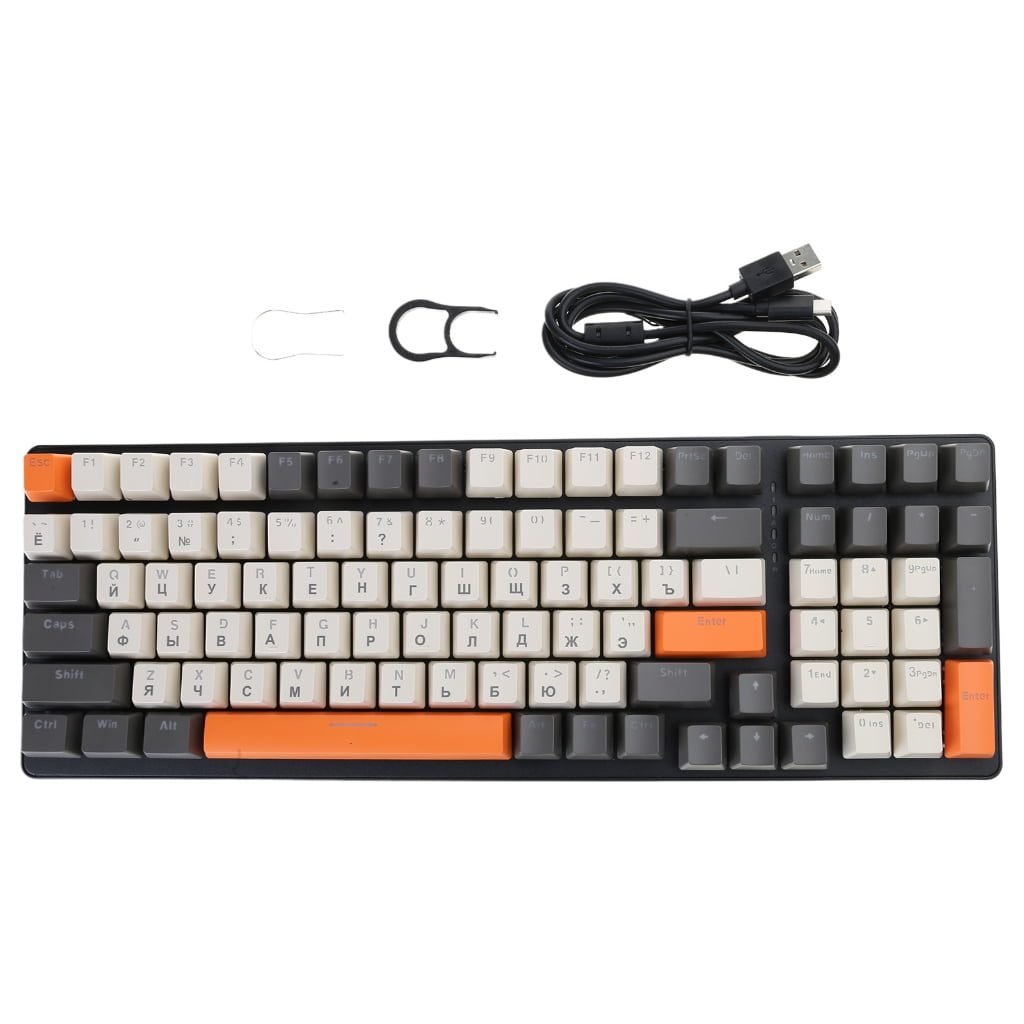 YROHGKPN K3 100 Keys Russian Gaming Mechanical Keyboard Type-C ...