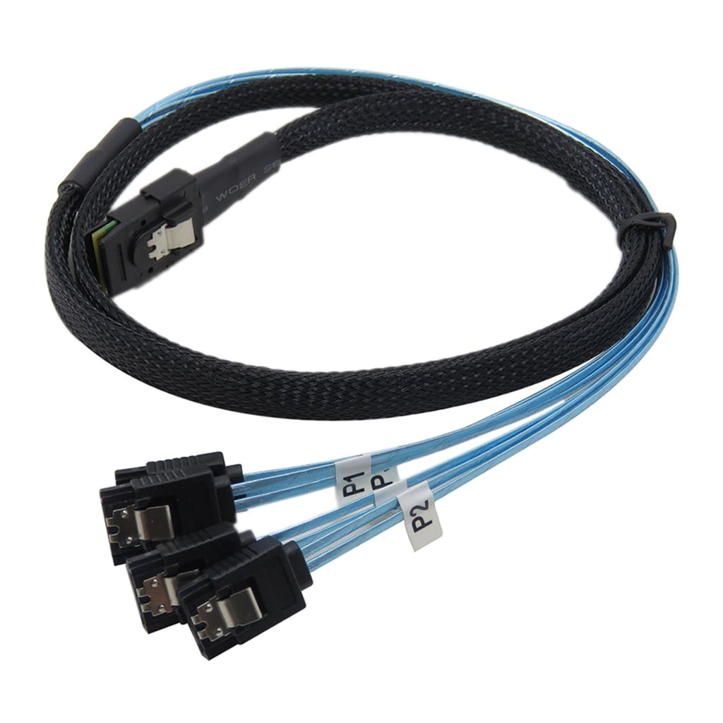 YROHGKPN Mini-SAS SFF-8087 to 4 SATA Cable Mini SAS 4i SFF8087 36P To 4 SATA 7P Cable 1M ...