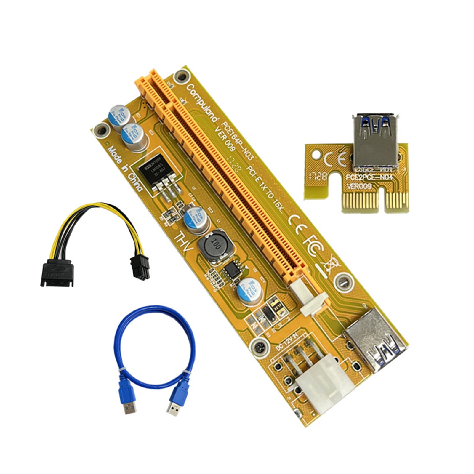 YROHGKPN Mining Powered Riser Adapter Card Graphics Extension PCI-E 1X ...