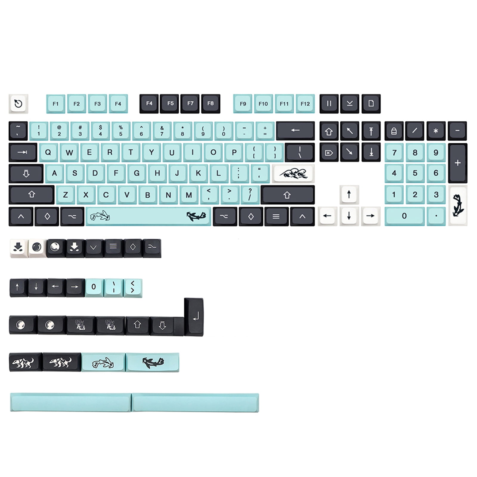 YROHGKPN Mizu Keycaps PBT XDA Keycap 132 Keys For DZ60/RK61/64/gk61/68 ...