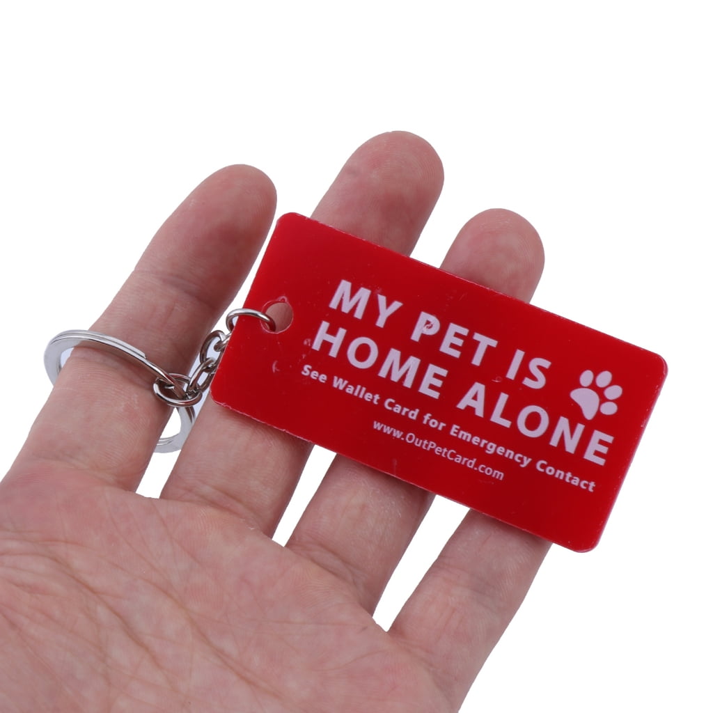 YROHGKPN Pet Wallet Card Pet are Home Alone Alert Keychain - Walmart.com