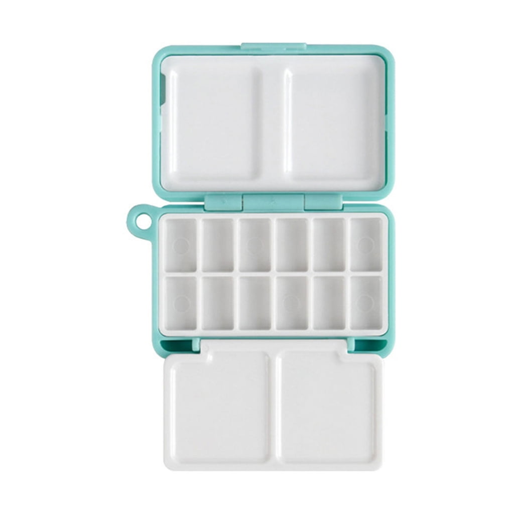 YROHGKPN Portable Watercolor Paint Palette 12 Well Folding Paint Box ...