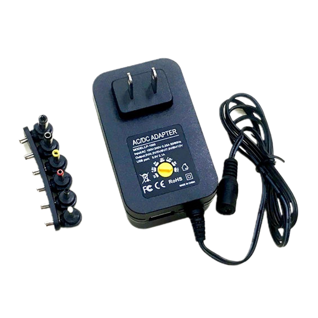 YROHGKPN Upgraded USB Power Supply Adjustable ACtoDC Adapter with 6 ...