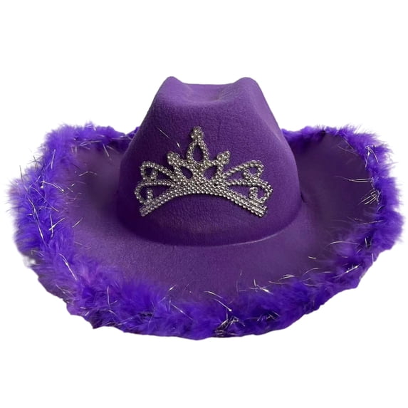 YROHGKPN Vintage Country Western Hat Furry Trims for Party Photo Props ...