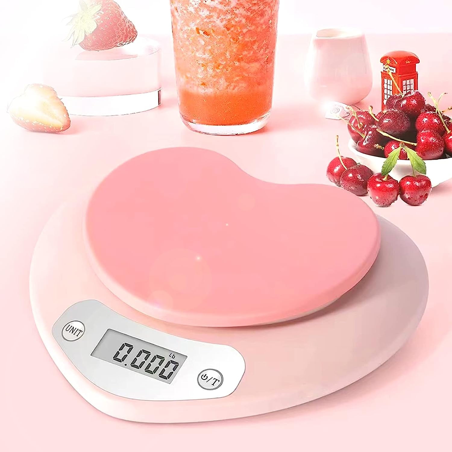 YRY Pink Kitchen Scale - Large LCD, Tare , 11 lbs Capacity, 0.03 oz ...
